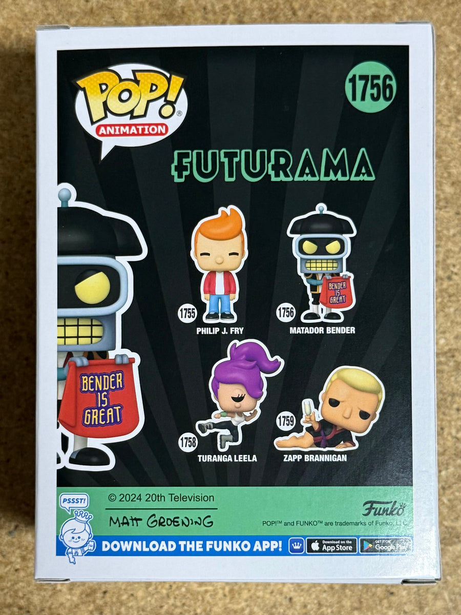 Funko Pop! Animation Matador Bender #1756 Futurama Season Four 2024 ...